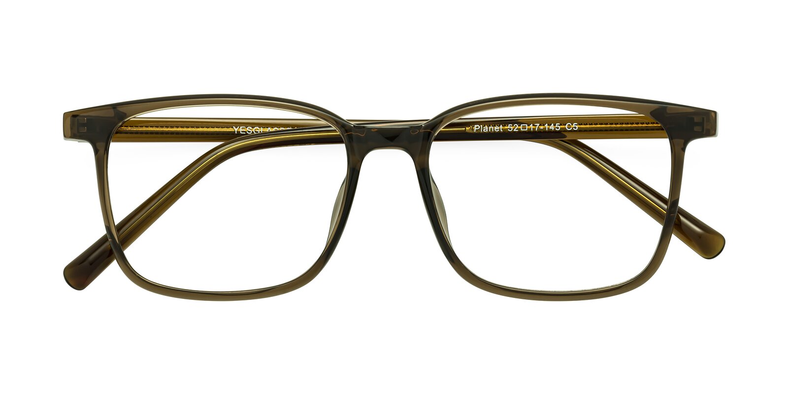 Coffee Classic TR90 Rectangle Eyeglasses - Planet