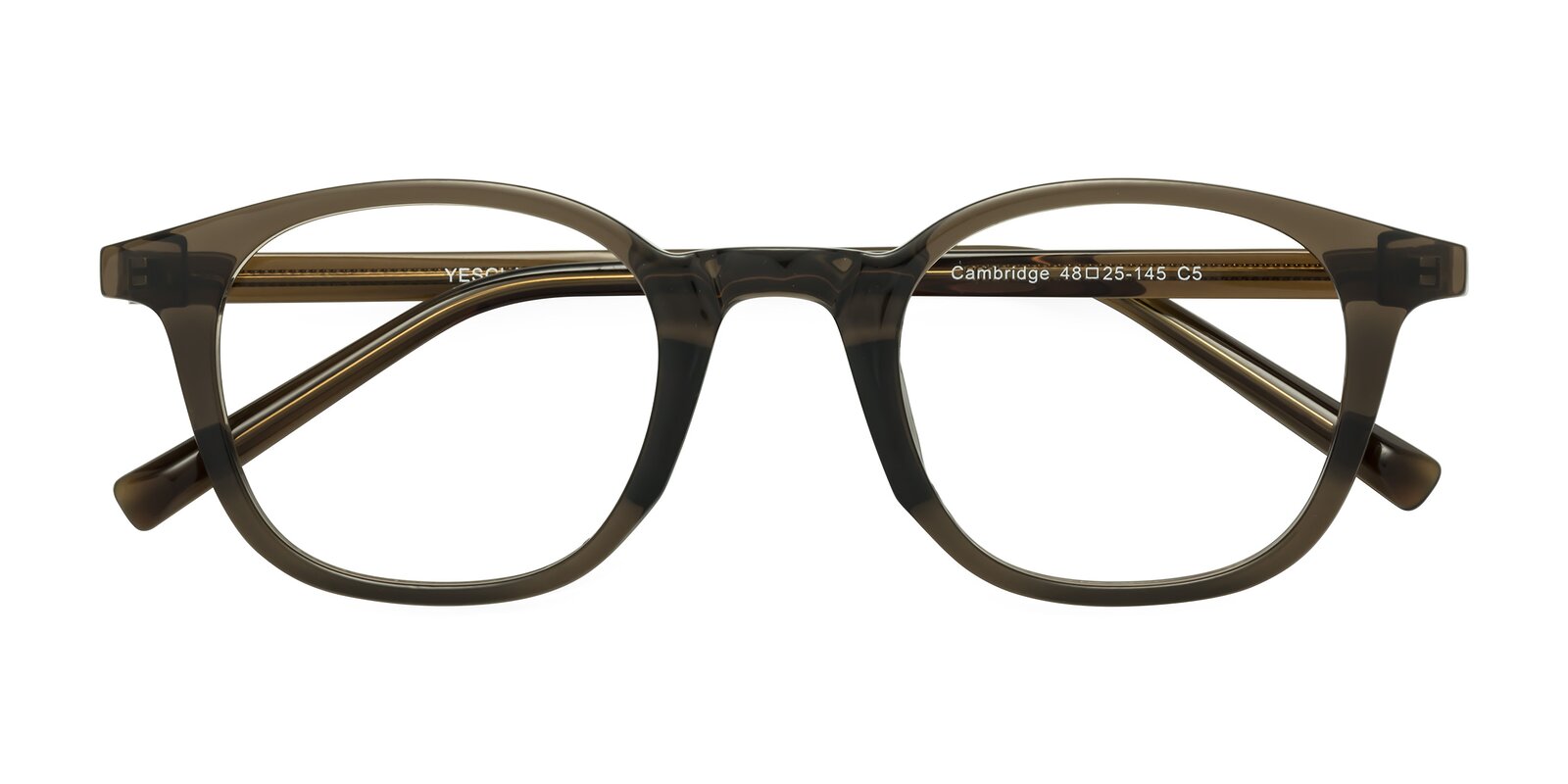 Coffee Low Bridge Fit TR90 Round Eyeglasses - Cambridge