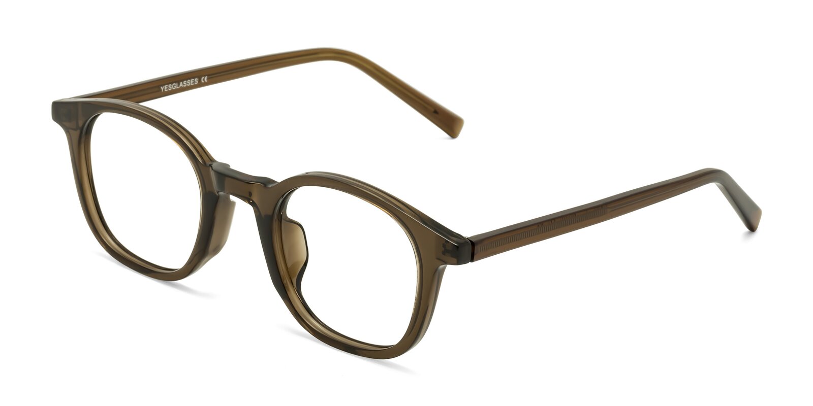 Coffee Low Bridge Fit TR90 Round Eyeglasses - Cambridge