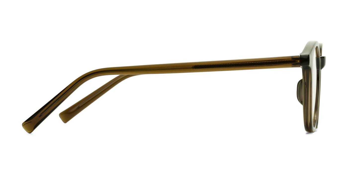 Coffee Low Bridge Fit TR90 Round Eyeglasses - Cambridge