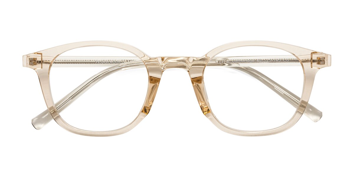 Champagne Low Bridge Fit TR90 Round Eyeglasses - Cambridge