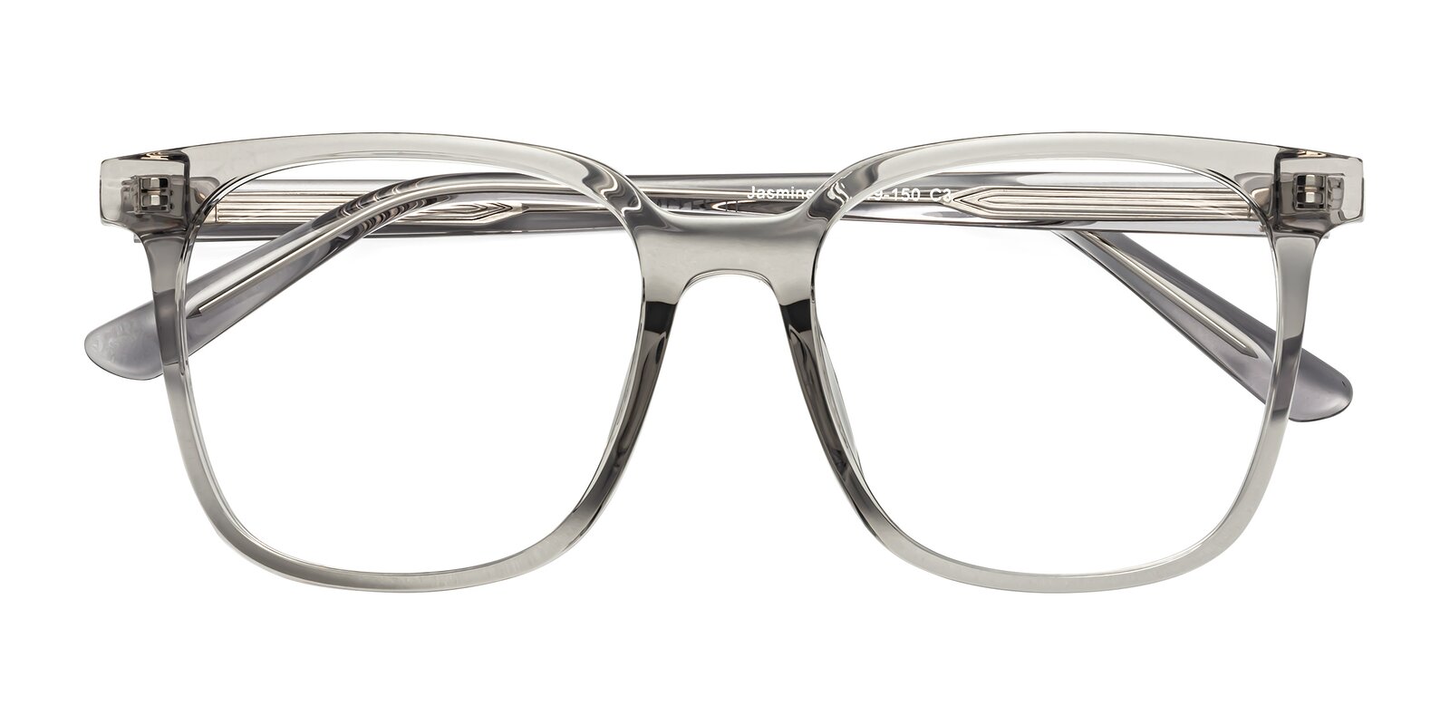 Translucent Gray Oversized TR90 Square Eyeglasses - Jasmine