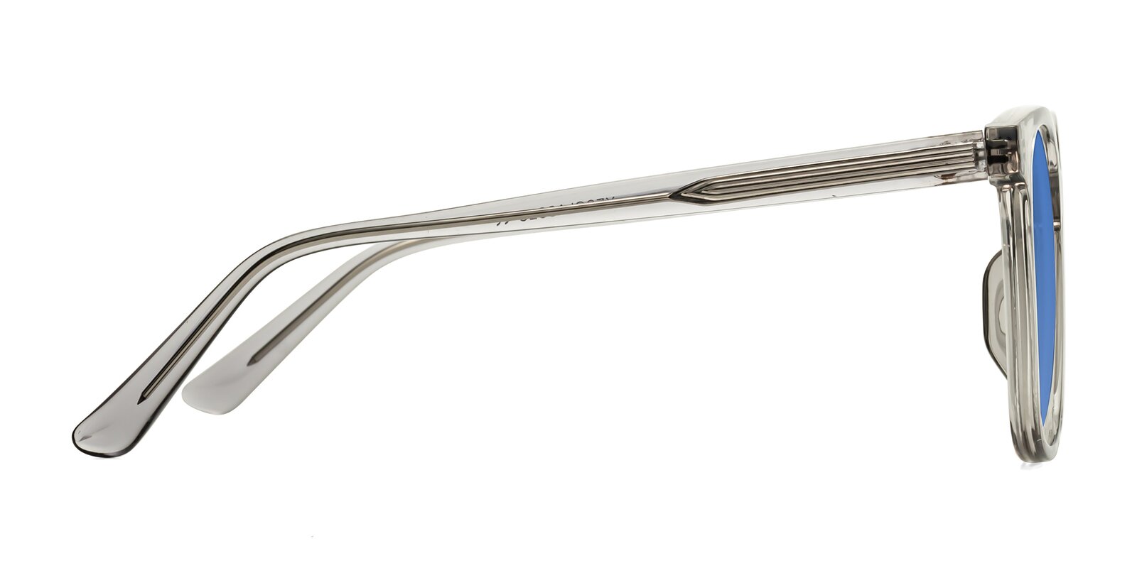 Translucent Gray Oversized TR90 Square Tinted Sunglasses with Blue ...