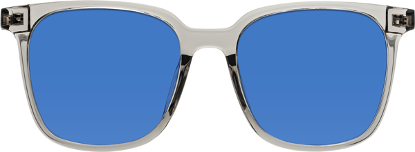 Translucent Gray Oversized TR90 Square Tinted Sunglasses with Blue ...