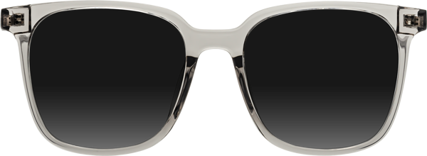 Translucent Gray Oversized TR90 Square Gradient Sunglasses with Gray ...