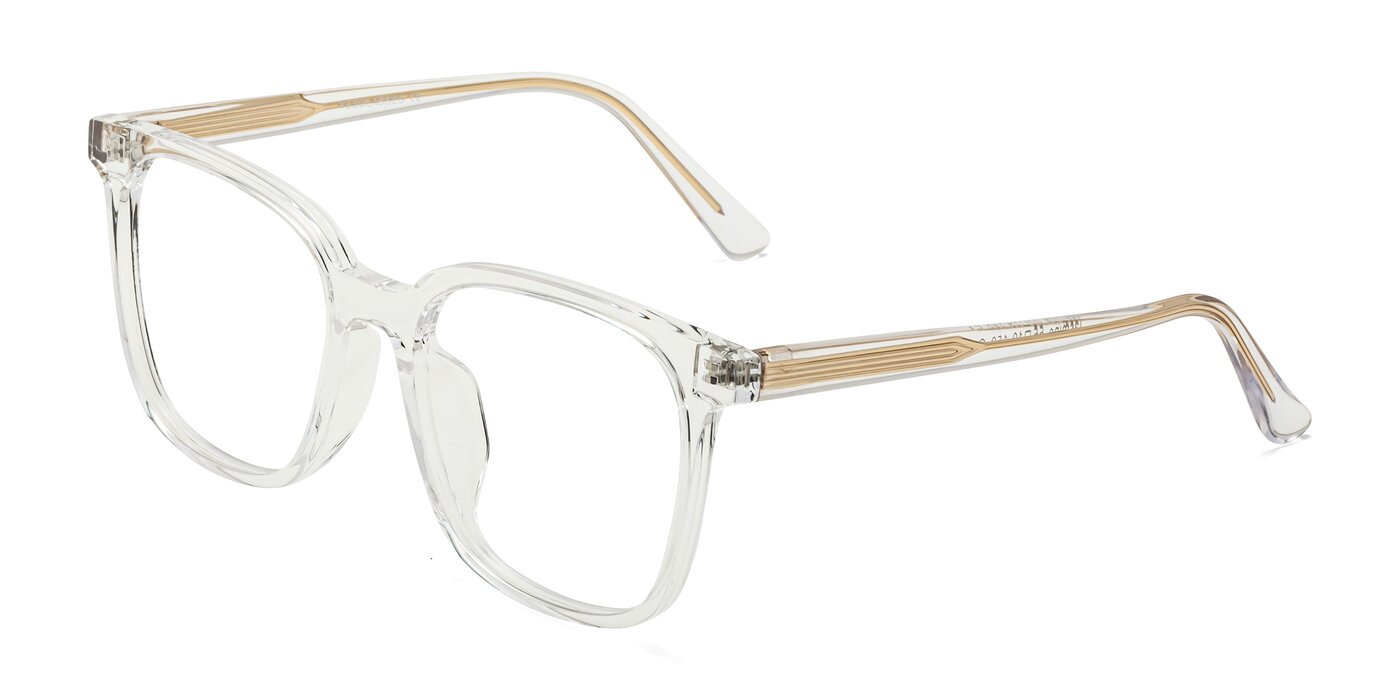 Clear Oversized TR90 Square Blue Light Glasses - Jasmine