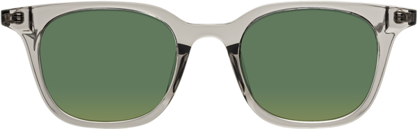 Translucent Gray Low Bridge Fit TR90 Trapezoid Gradient Sunglasses with ...