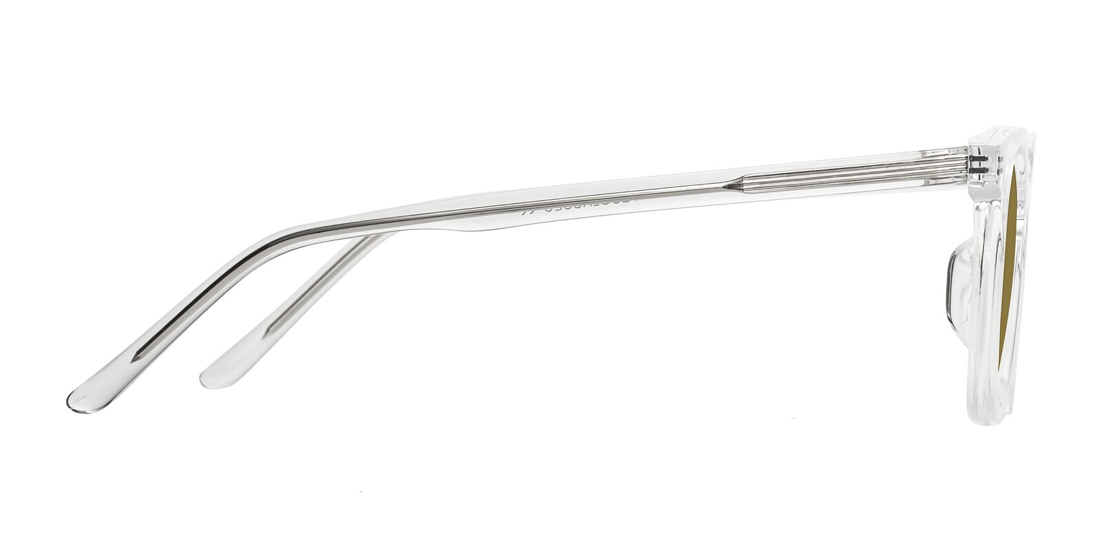 Clear Low Bridge Fit TR90 Trapezoid Polarized Sunglasses with Brown Sunwear Lenses - Gemini