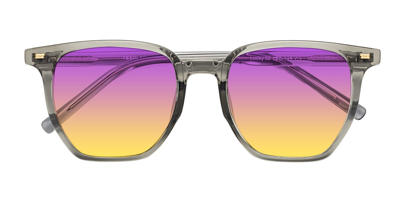 Translucent Gray Hipster Low Bridge Fit Geometric Gradient Sunglasses ...