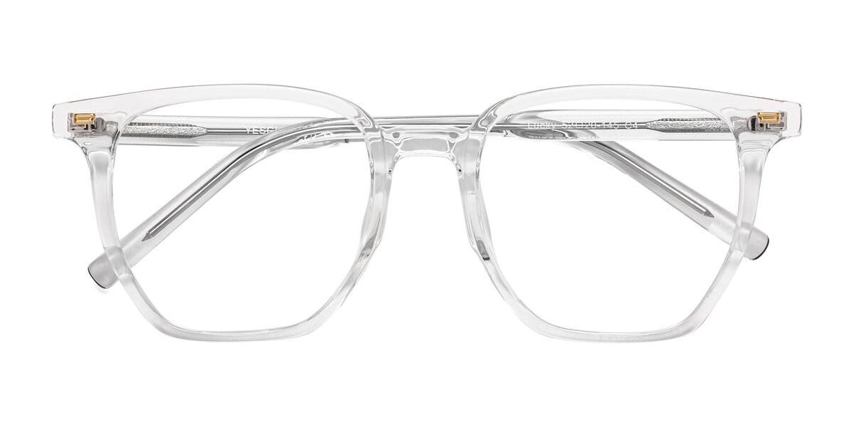 Clear Hipster Low Bridge Fit Geometric Eyeglasses - Lucky