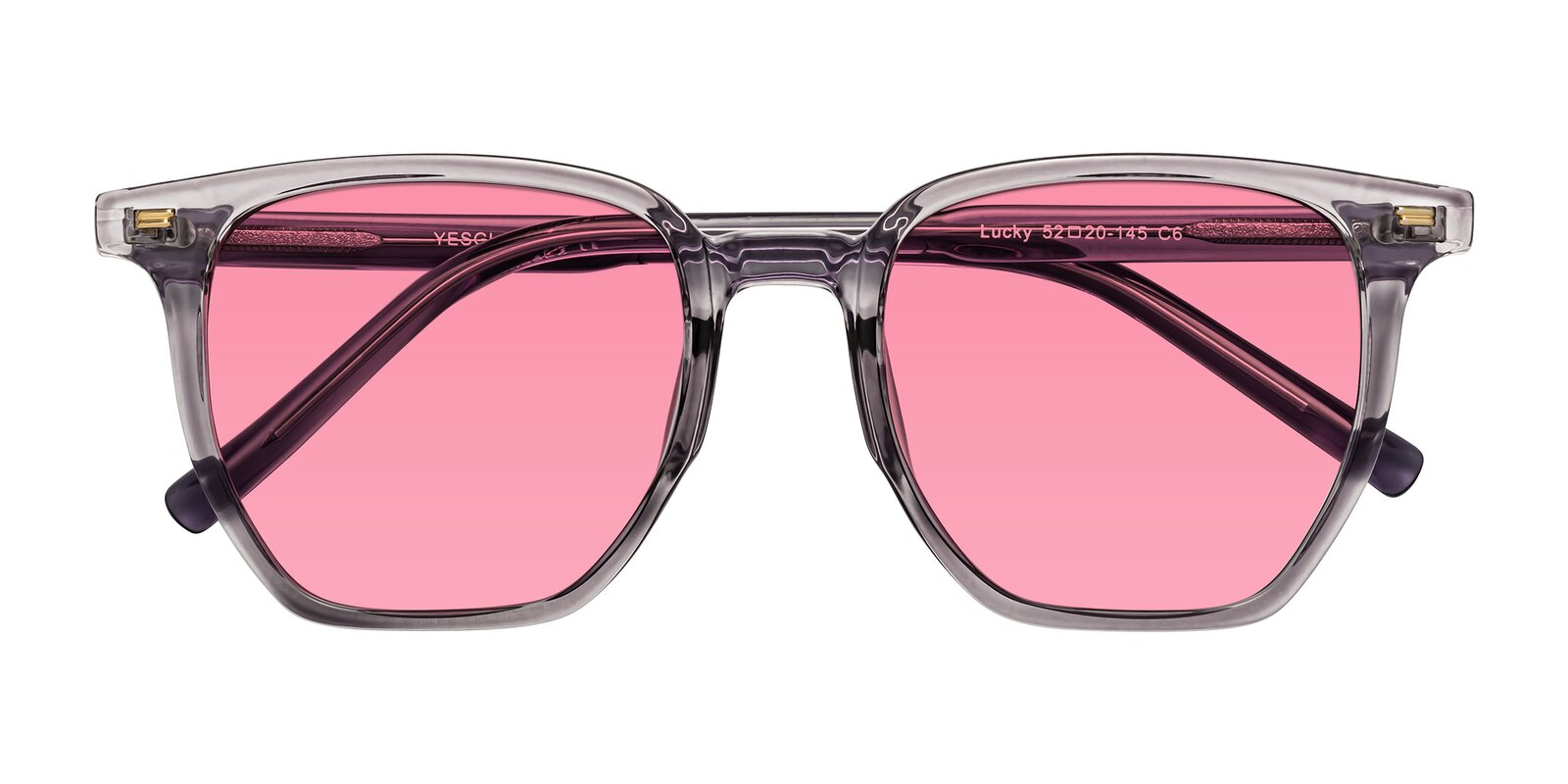 Light Purple Hipster Low Bridge Fit Geometric Tinted Sunglasses with ...
