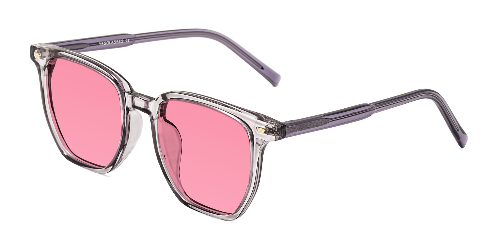 Light Purple Hipster Low Bridge Fit Geometric Tinted Sunglasses with ...