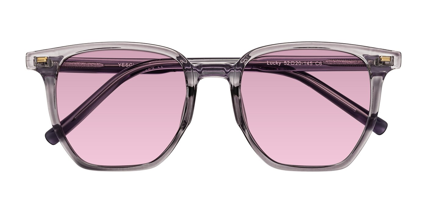 Light Purple Hipster Low Bridge Fit Geometric Tinted Sunglasses with ...