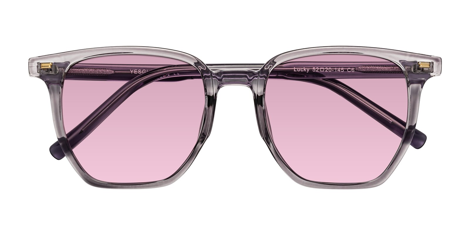 Light Purple Hipster Low Bridge Fit Geometric Tinted Sunglasses with ...