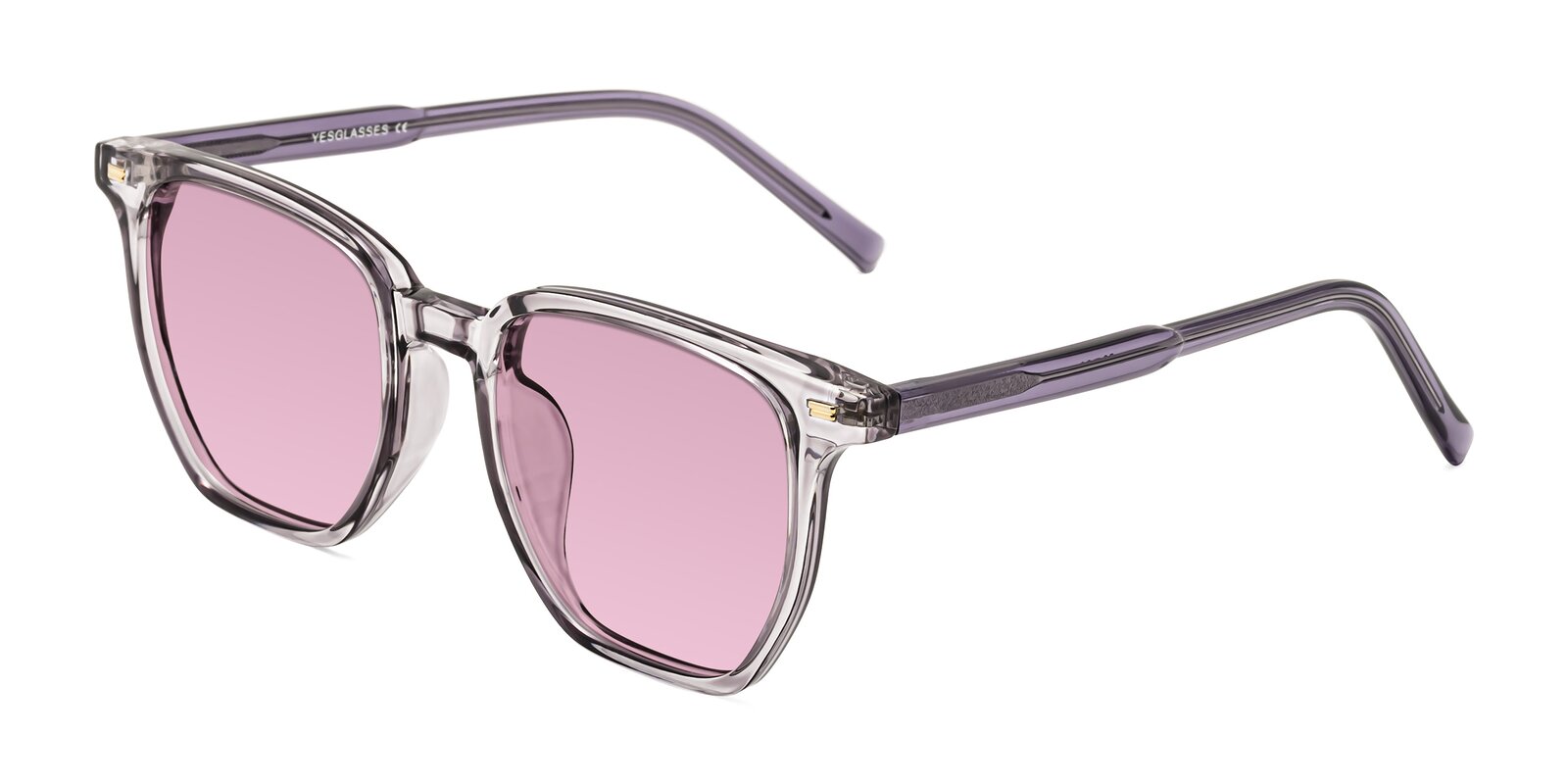 Light Purple Hipster Low Bridge Fit Geometric Tinted Sunglasses with ...
