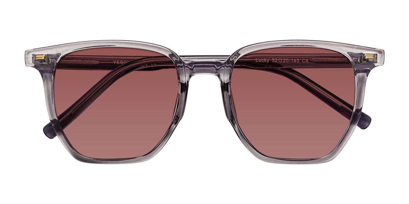 Light Purple Hipster Low Bridge Fit Geometric Tinted Sunglasses with ...