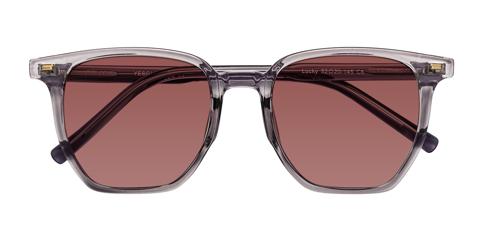 Light Purple Hipster Low Bridge Fit Geometric Tinted Sunglasses with ...