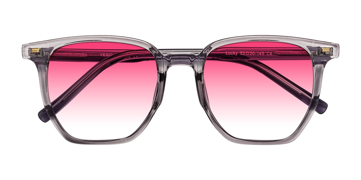 Light Purple Hipster Low Bridge Fit Geometric Gradient Sunglasses with ...