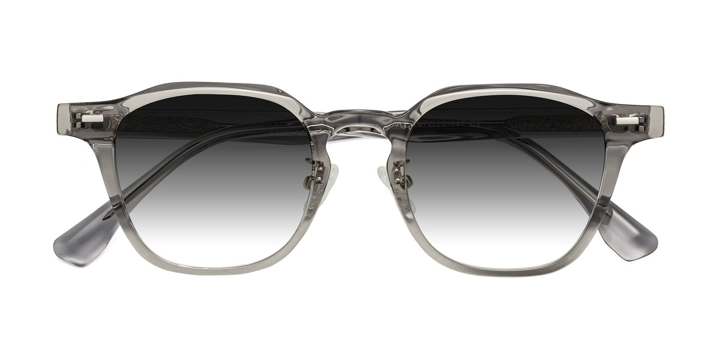 Translucent Gray Retro-Vintage Low Bridge Fit TR90 Gradient Sunglasses ...