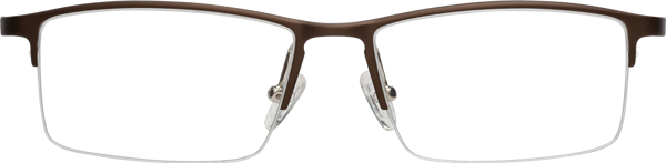 Coffee Keyhole Bridge Magnesium Alloy Semi-Rimless Eyeglasses - CX6263
