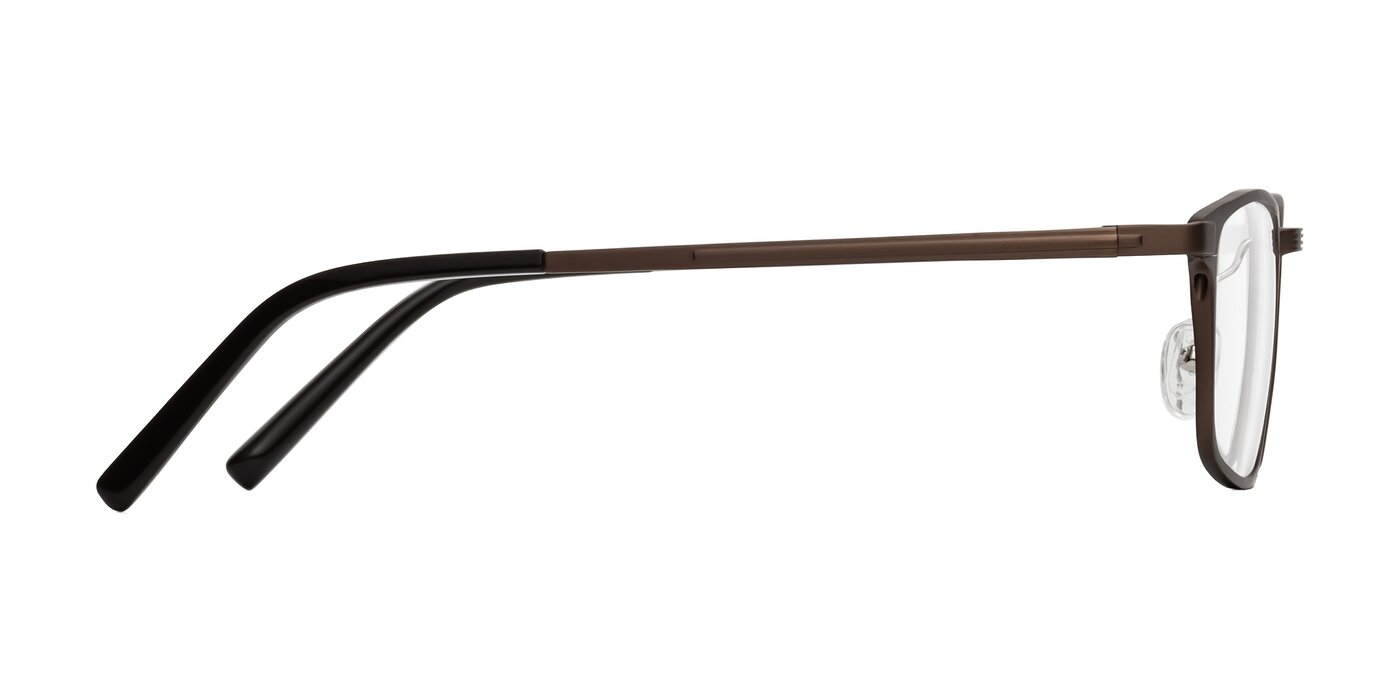 Coffee Low Bridge Fit Magnesium Alloy Rectangle Eyeglasses - CX6298