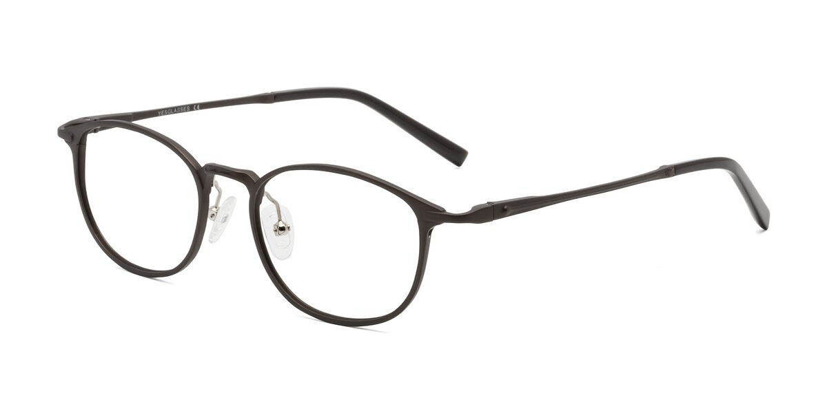 Coffee Magnesium Alloy Oval Full-Rim Eyeglasses - CX6301