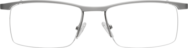 Silver Magnesium Alloy Rectangle Semi-Rimless Eyeglasses - CX6303