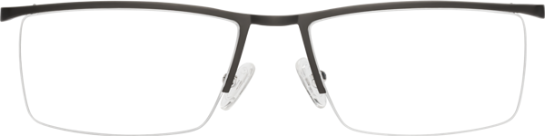 Gunmetal Magnesium Alloy Rectangle Semi-Rimless Reading Glasses - Hamiti