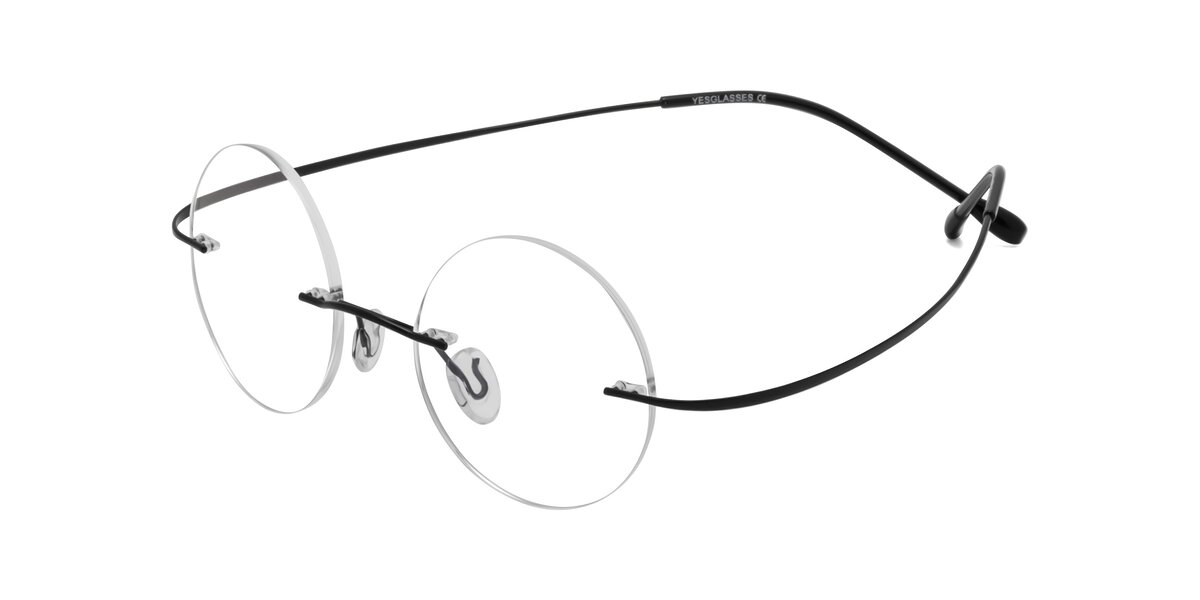 Black Narrow Flexible Round Eyeglasses - Minicircle