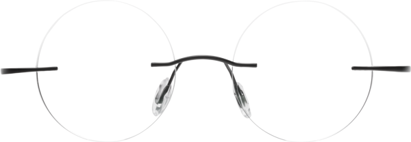 Black Narrow Flexible Round Eyeglasses - Minicircle