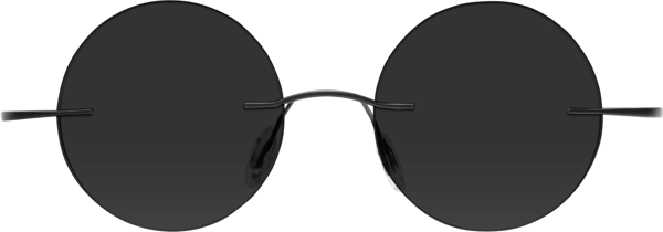 Black Narrow Flexible Round Tinted Sunglasses with Gray Sunwear Lenses ...