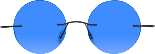 Black Narrow Flexible Round Gradient Sunglasses with Blue Sunwear ...