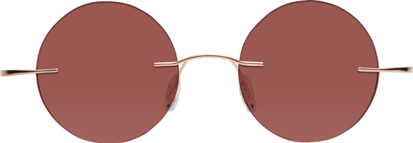Rose Gold Narrow Flexible Round Tinted Sunglasses with Garnet Sunwear ...