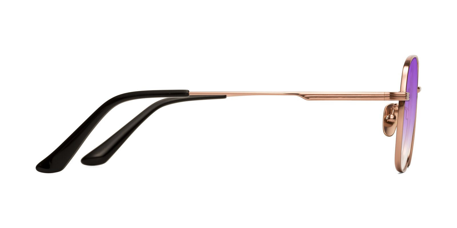 Rose Gold Classic Titanium Square Gradient Sunglasses with Purple ...