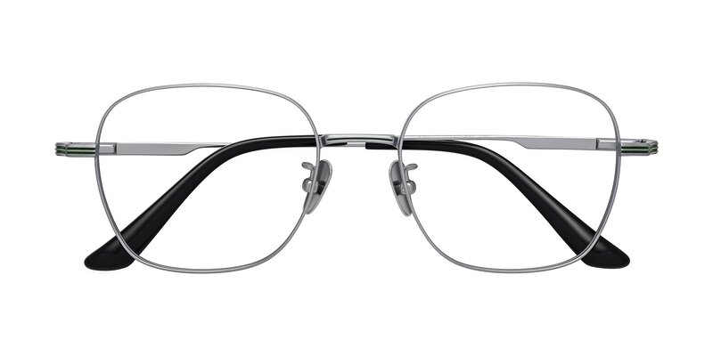 Silver Classic Titanium Square Eyeglasses - XING