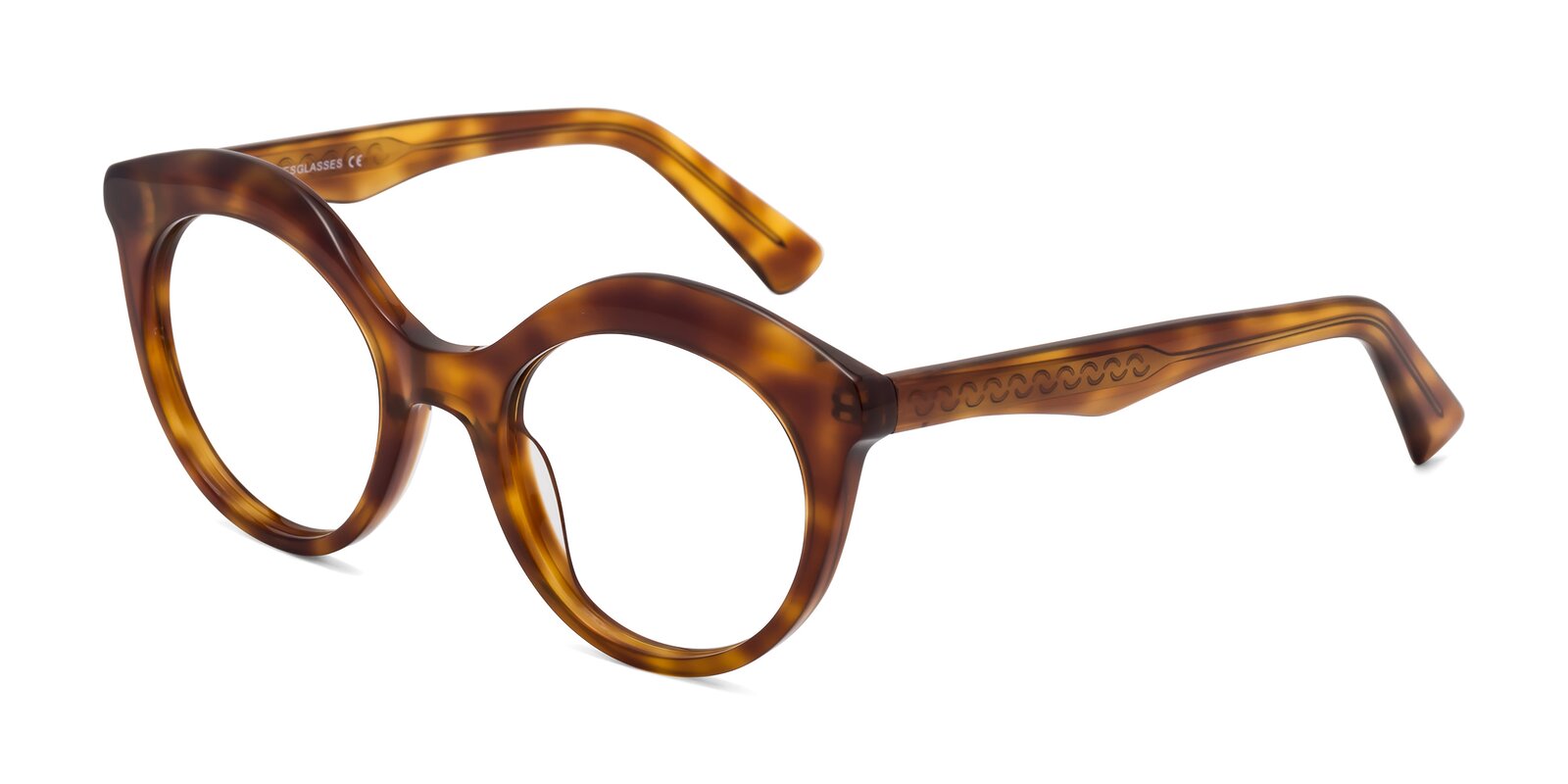 Amber Tortoise Hipster Acetate Cat-Eye Reading Glasses - Barbie