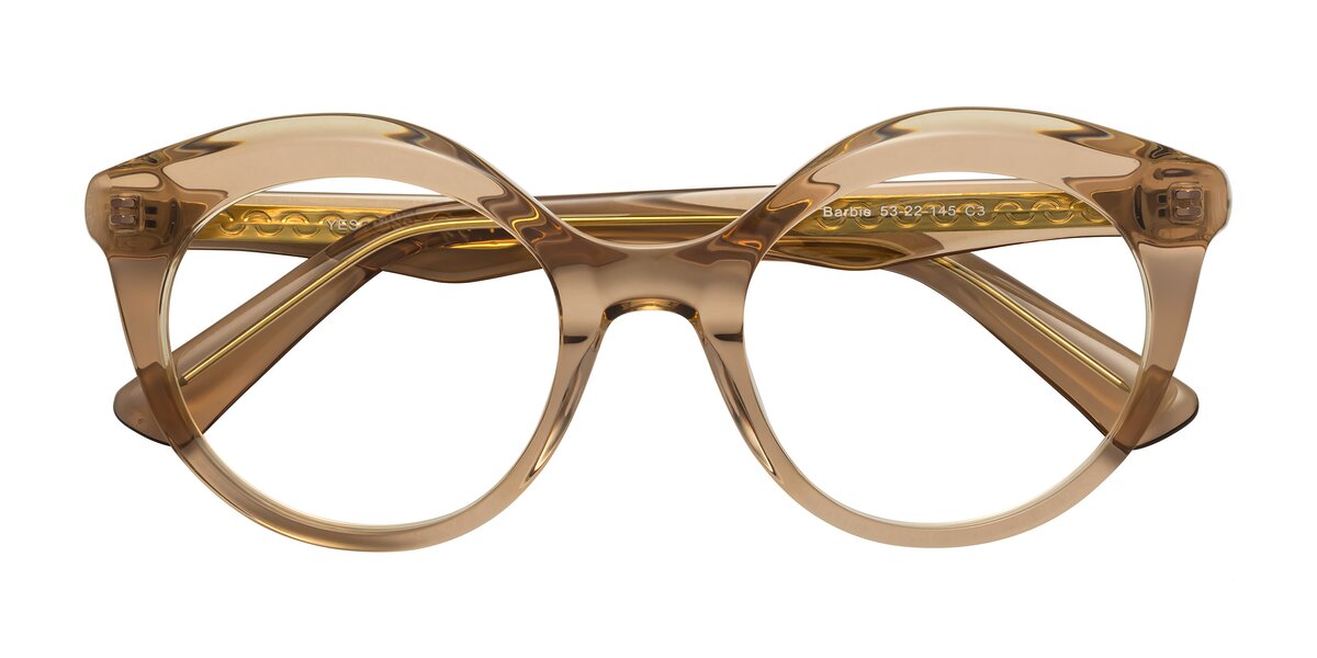 Translucent Brown Hipster Acetate Cat-Eye Eyeglasses - Barbie