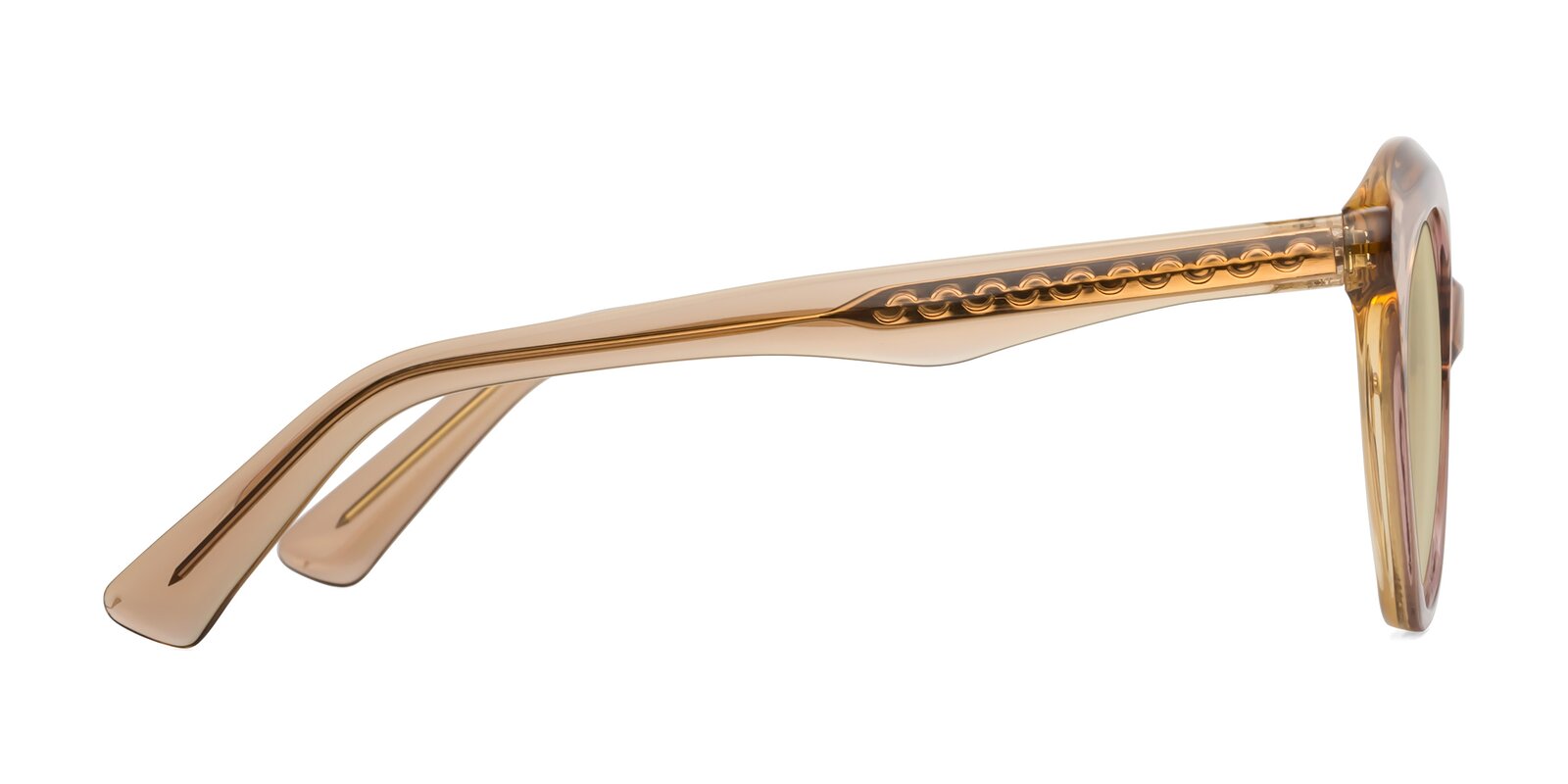 Translucent Brown Hipster Acetate Cat-Eye Tinted Sunglasses with Light ...