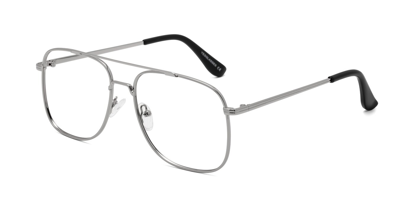 Silver Double Bridge Grandpa Metal Reading Glasses - Merry