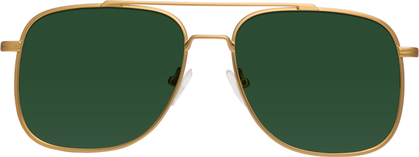 Matte Gold Double Bridge Grandpa Metal Tinted Sunglasses with Green ...