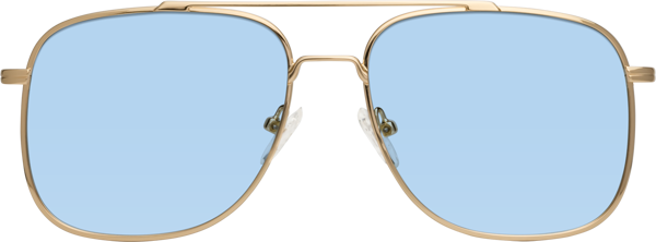 Gold Double Bridge Grandpa Metal Tinted Sunglasses with Light Blue ...