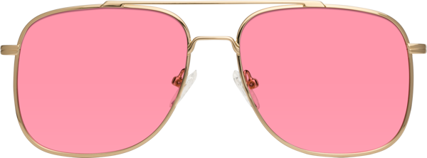 Gold Double Bridge Grandpa Metal Tinted Sunglasses with Pink Sunwear ...