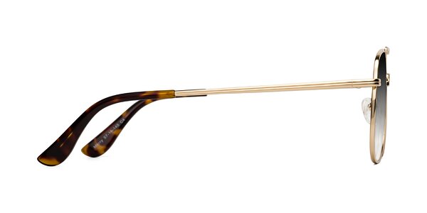 Gold Double Bridge Grandpa Metal Gradient Sunglasses with Gray Sunwear ...