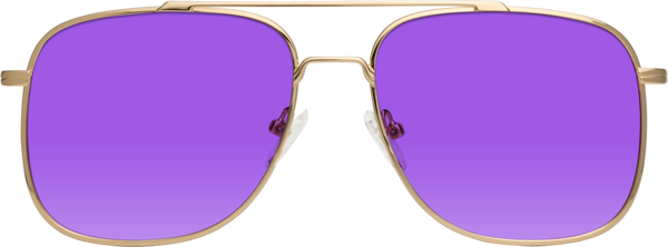 Gold Double Bridge Grandpa Metal Gradient Sunglasses with Purple ...