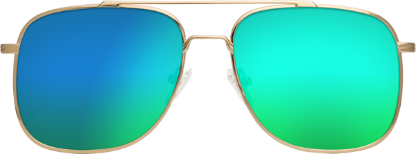 Gold Double Bridge Grandpa Metal Mirrored Sunglasses with Green Sunwear ...