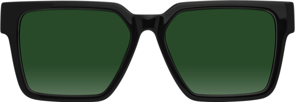 Black Hipster Oversized Square Gradient Sunglasses with Green Sunwear ...