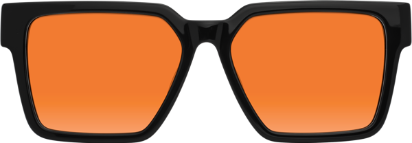 Black Hipster Oversized Square Gradient Sunglasses with Orange Sunwear ...