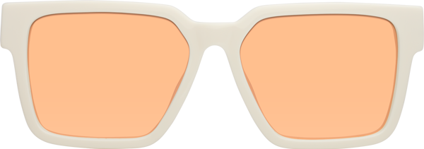 Ivory Hipster Oversized Square Tinted Sunglasses with Light Orange ...