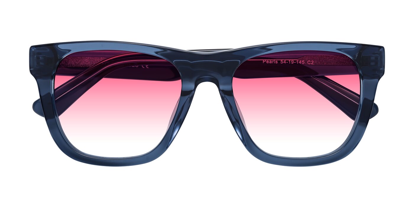 Blue Hipster Acetate Trapezoid Gradient Sunglasses with Pink Sunwear ...