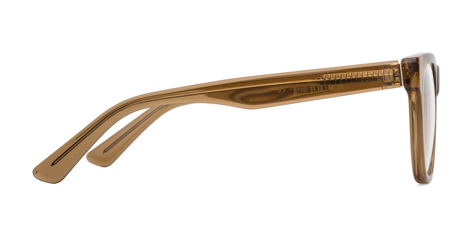 Light Brown Hipster Acetate Trapezoid Blue Light Glasses - Pearls